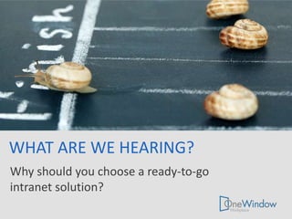 OneWindow Workplace | PPTX | Technology & Computing