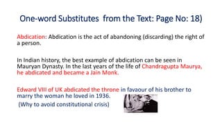 Understanding One- word Substitutes | PPTX