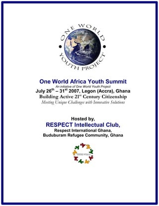 One world africa youth summit concept doc [april 6th] | PDF