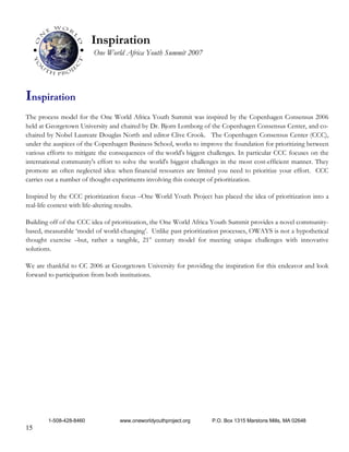 One world africa youth summit concept doc [april 6th] | PDF