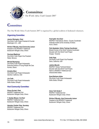 One world africa youth summit concept doc [april 6th] | PDF
