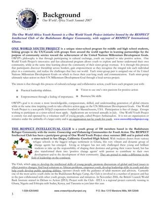 One world africa youth summit concept doc [april 6th] | PDF