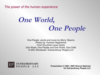 One World One People | PPT | World/International Music | Music