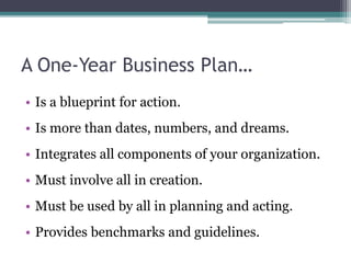 One year business plan | PPTX