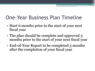 One year business plan | PPTX