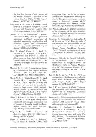 Macrofaunal diversity on the surface sediment of mangrove habitat adjacent to the seagrass beds ...