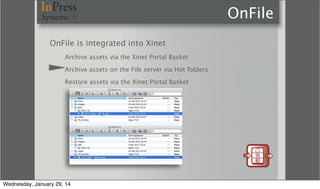 OnFile Xinet Archive Module Presentation | PDF