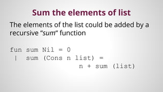 On fuctional programming, high order functions, ML | PPT