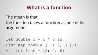 On fuctional programming, high order functions, ML | PPT