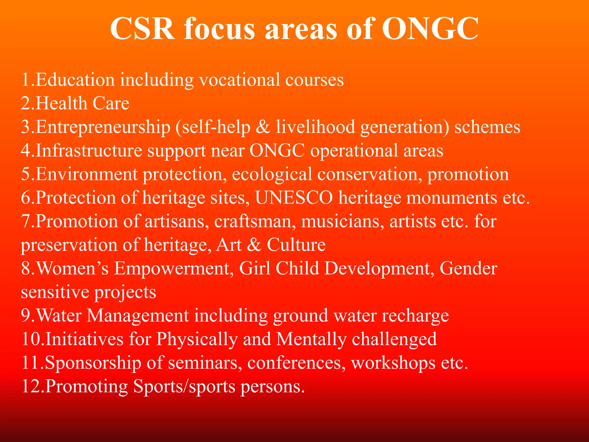 ONGC CSR ACTIVITY | PPTX