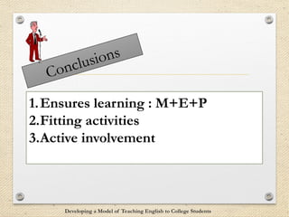 Model of Teaching English to College Students | PPTX