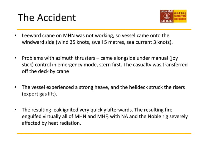 Ongc mumbai high accident | PPSX