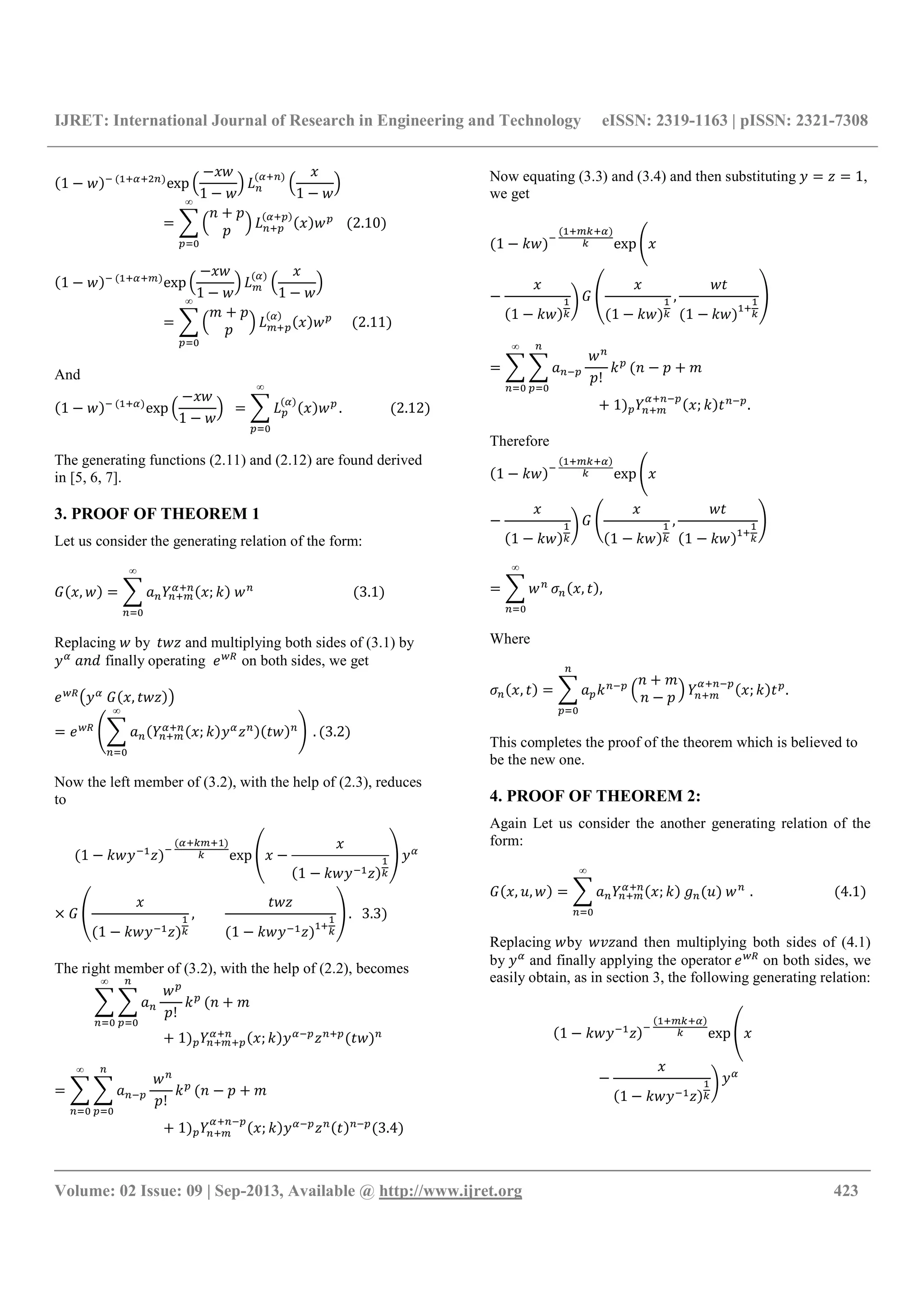 On generating functions of biorthogonal polynomials | PDF