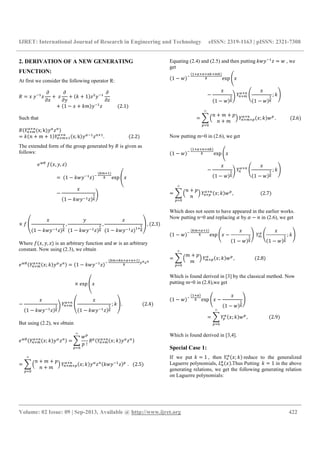 On generating functions of biorthogonal polynomials | PDF