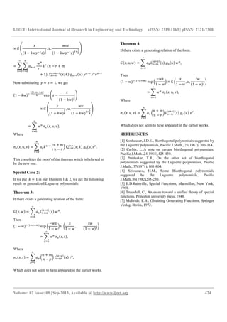 On generating functions of biorthogonal polynomials | PDF