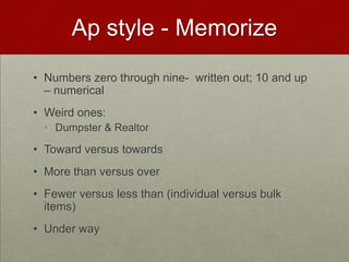Grammar/AP Style workshop | PPT