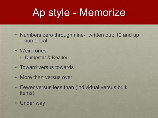 Grammar/AP Style workshop | PPT
