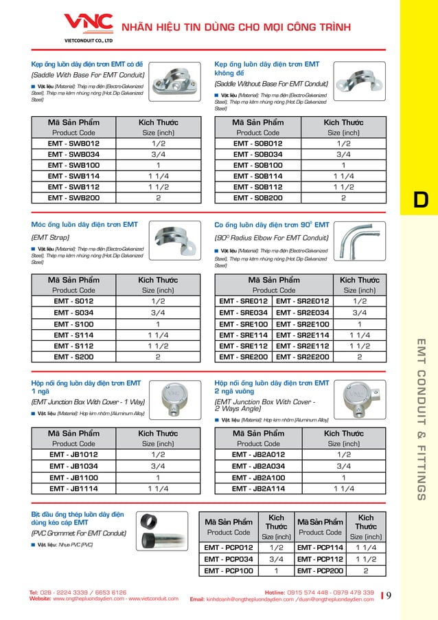 Ong thep emt & phu kien vietconduit | PDF