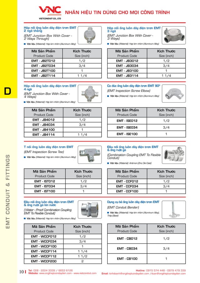 Ong thep emt & phu kien vietconduit | PDF
