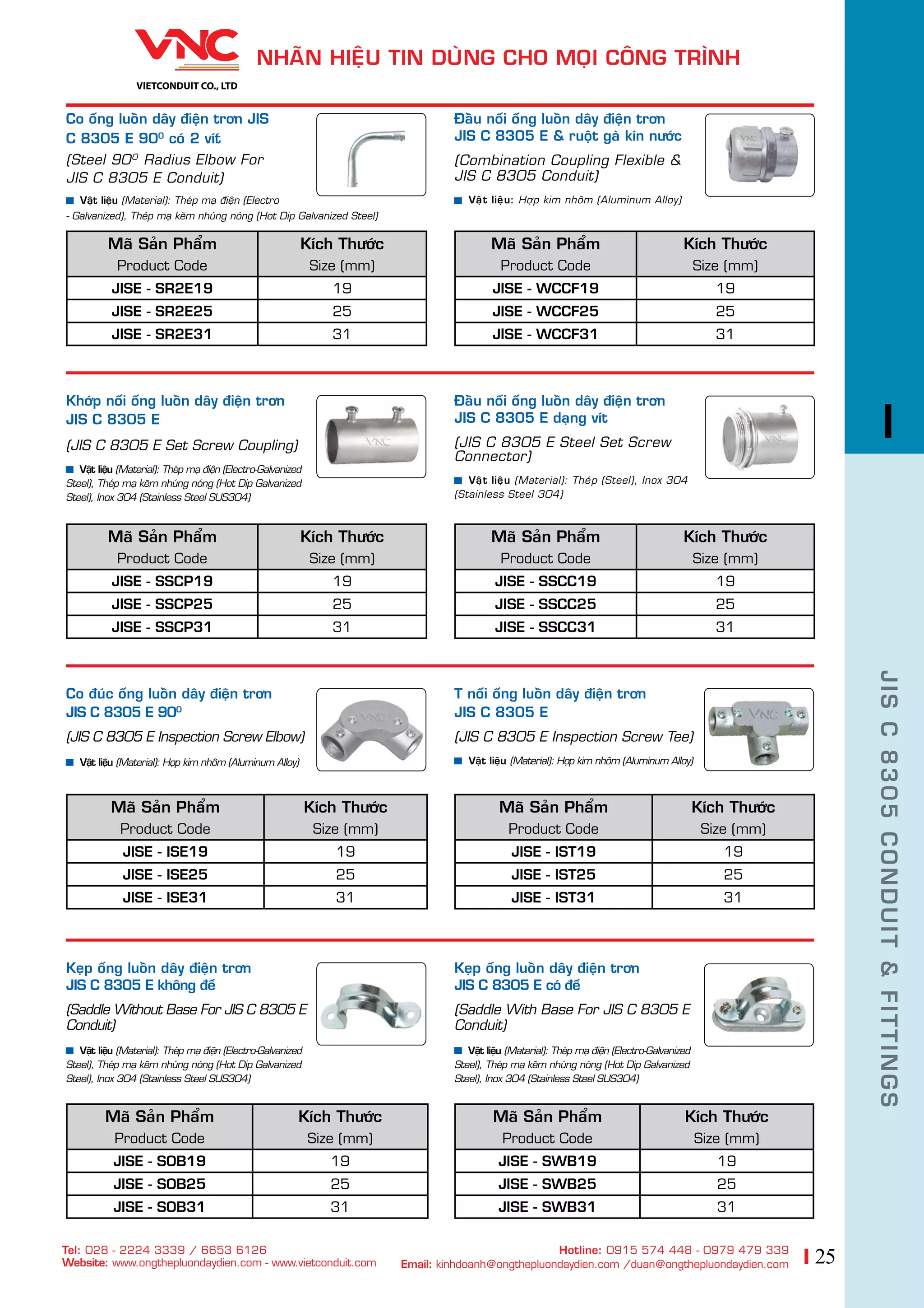 Ong thep JIS C 8305 loai E & phu kien | PDF