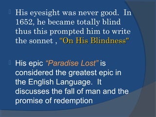 On His Blindness | PPT
