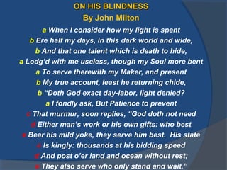 On His Blindness | PPT