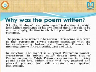 ON HIS BLINDNESS.pptx