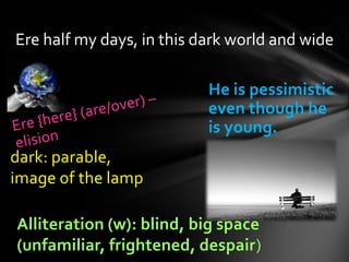 On his blindness Sonnet 19 by John Milton Analysis of poem | PPT