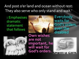 On his blindness Sonnet 19 by John Milton Analysis of poem | PPT