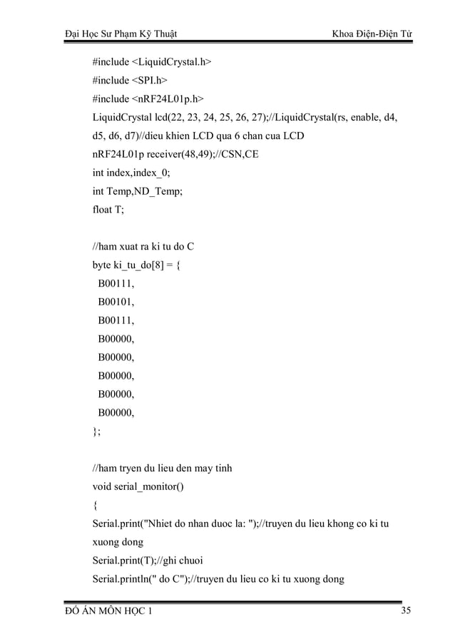 đO nhiệt độ dùng cảm biến ds18 b20 sử dụng board arduino, hiển thị trên lcd, truyền phát không ...