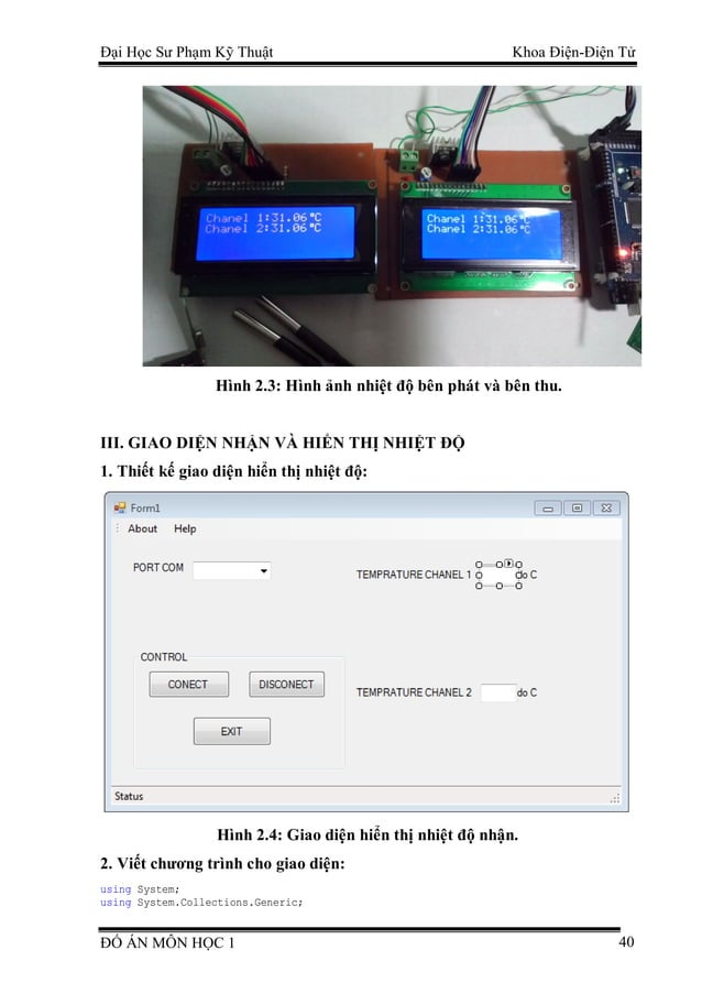 đO nhiệt độ dùng cảm biến ds18 b20 sử dụng board arduino, hiển thị trên lcd, truyền phát không ...