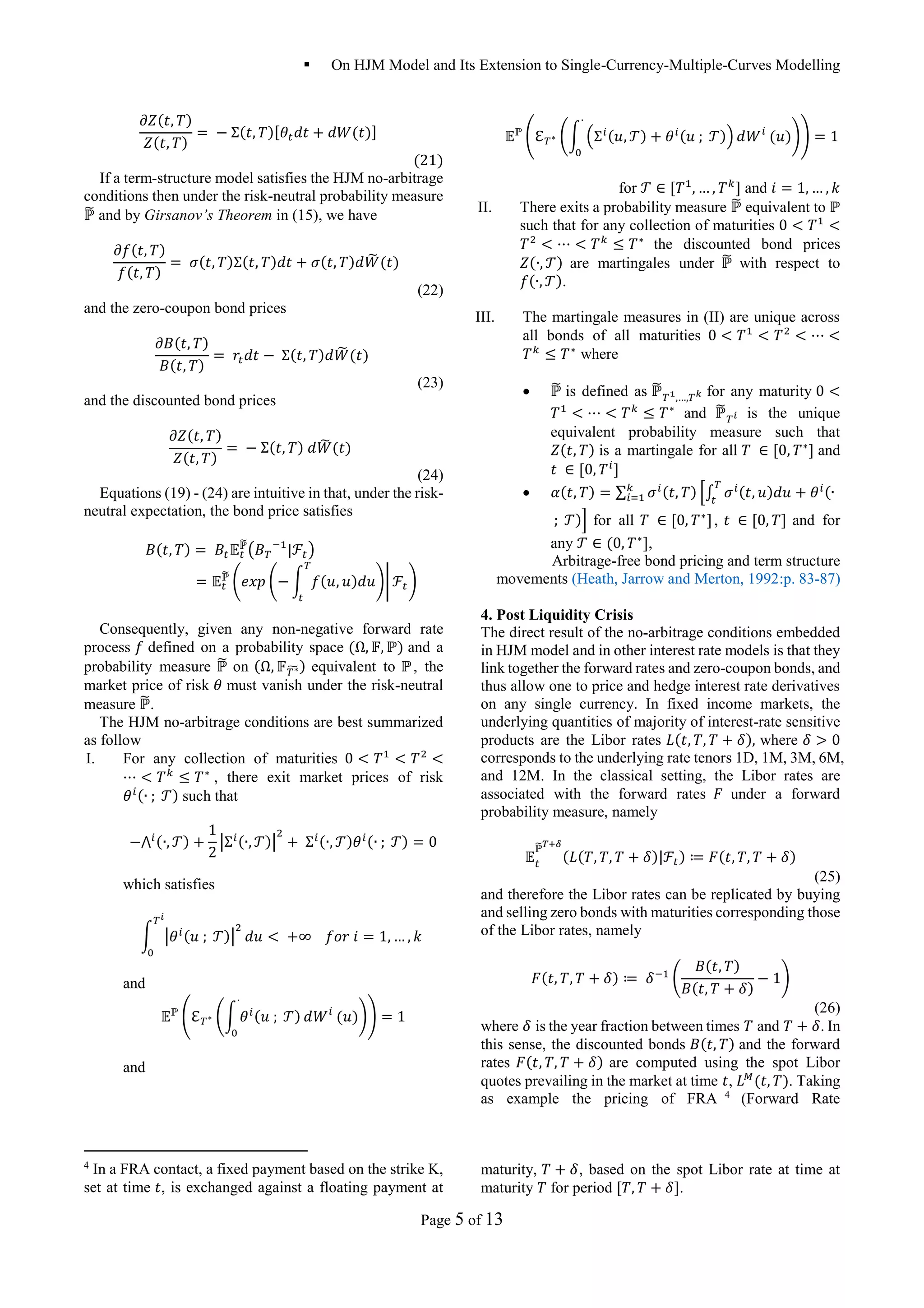 Multi-curve modelling | PDF