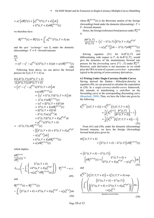 Multi-curve modelling | PDF