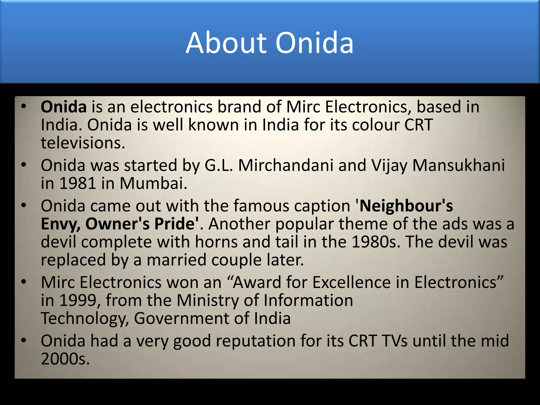 Onida final | PPT