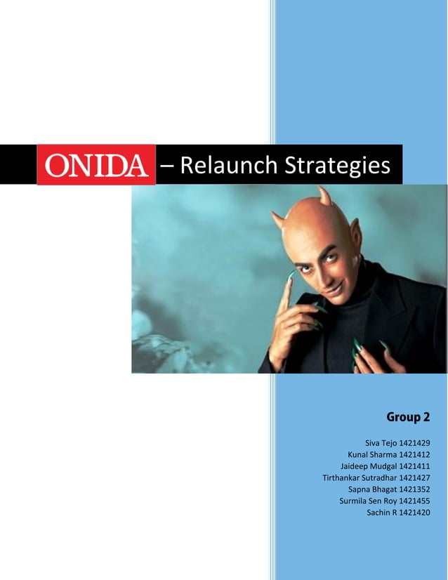 Onida relaunch strategies | PDF