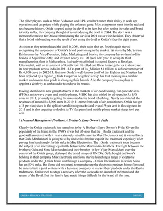 Onida relaunch strategies | PDF