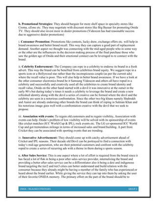 Onida relaunch strategies | PDF