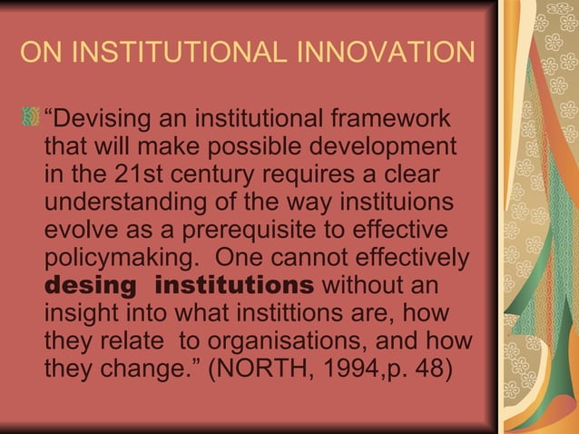 On Institutional Innovation | PPT