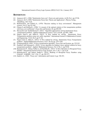 On intuitionistic fuzzy transportation problem using hexagonal intuitionistic fuzzy numbers | PDF