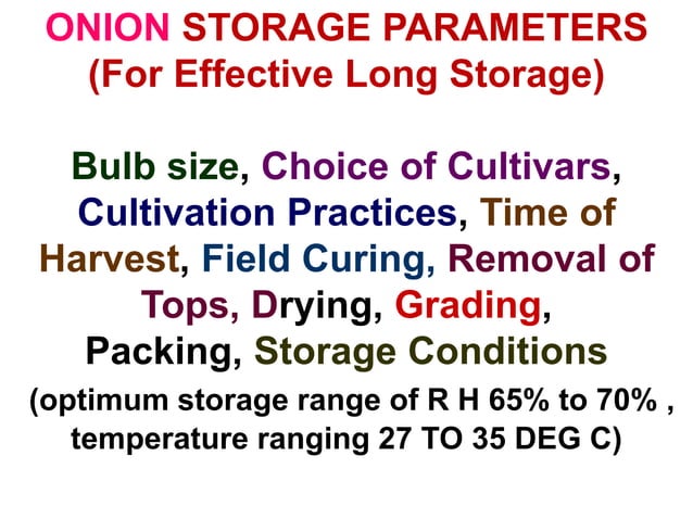 ONION HARVESTING AND STORAGE TECHNOLOGY | PPT