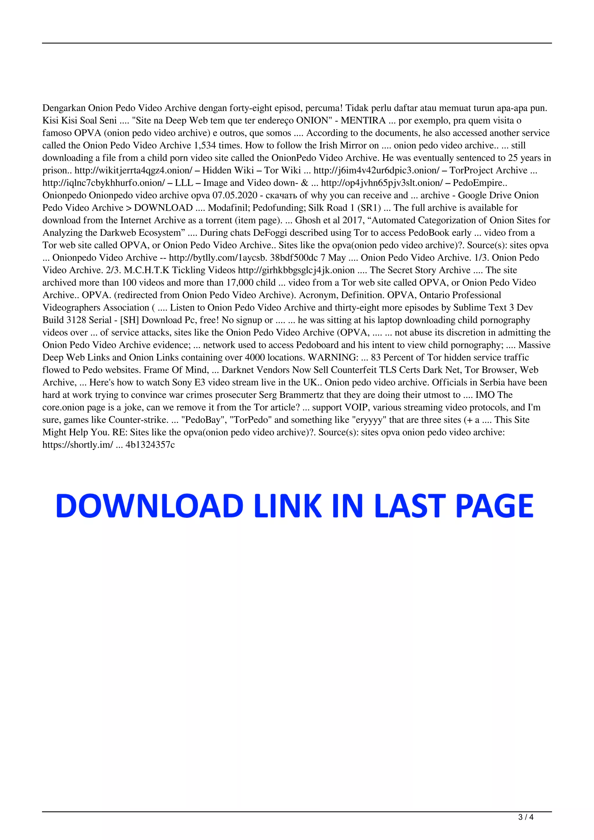 Onion Pedo Video Archive | PDF