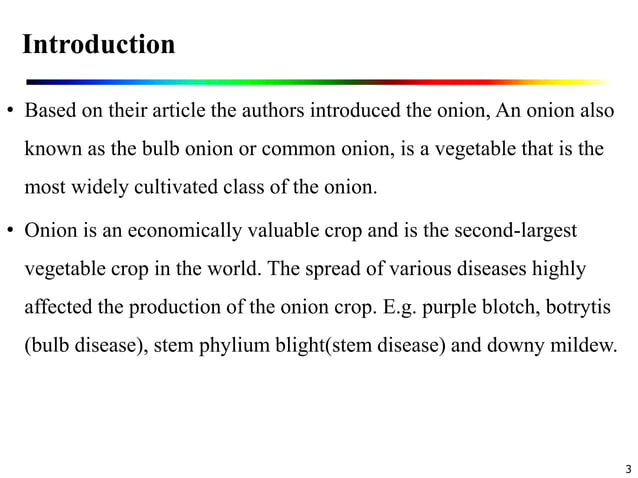 onion bulb and leaf disease detection by using different methods. | PPTX