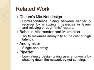 Onion routing and tor: Fundamentals and Anonymity | PPTX