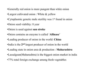 Production Thechnology of Onion & Garlic | PPTX