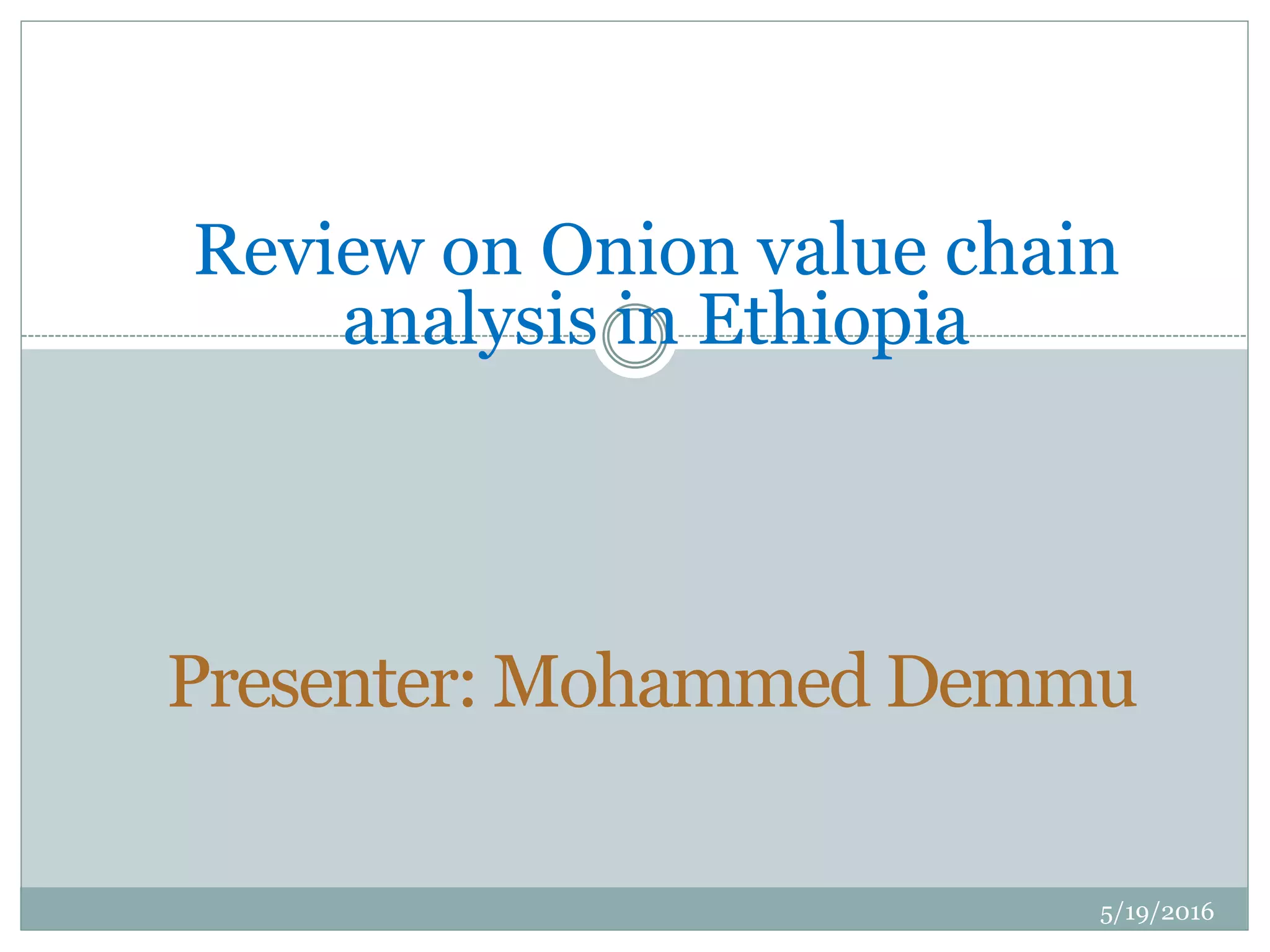 Review on onion Value chain Analysis in Ethiopia | PDF