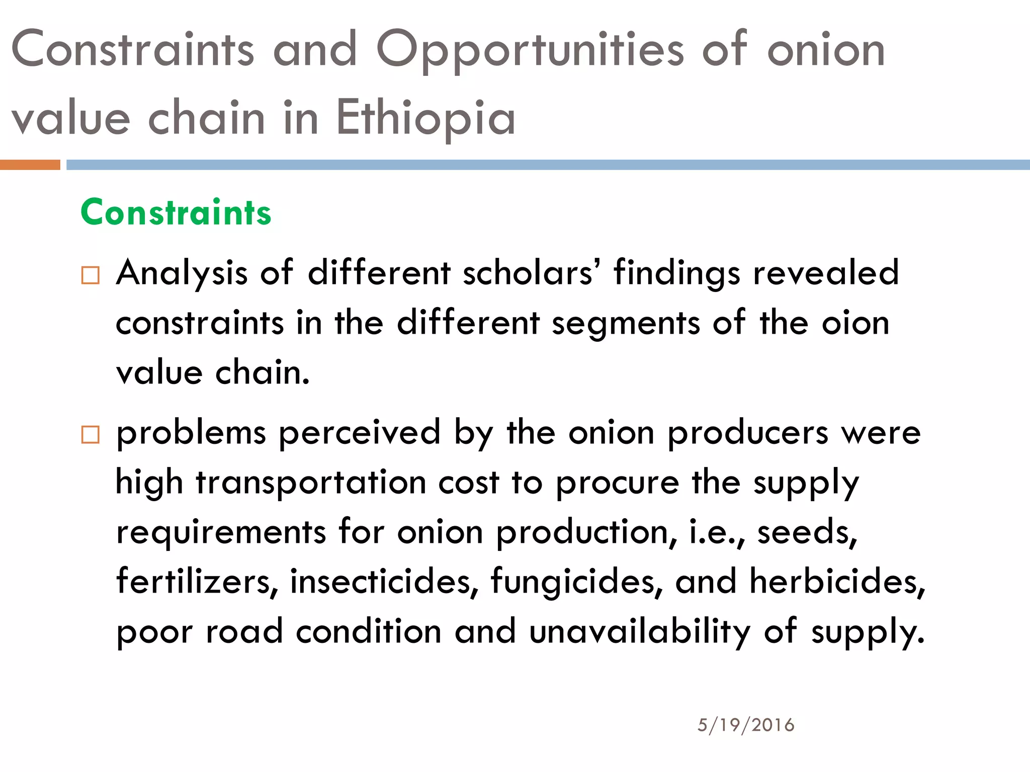 Review on onion Value chain Analysis in Ethiopia | PDF