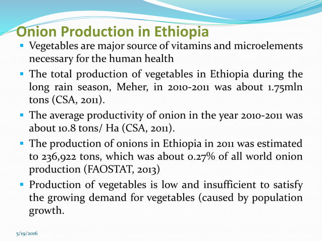 Review on onion Value chain Analysis in Ethiopia | PDF | Agriculture ...