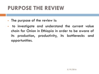 Review on onion Value chain Analysis in Ethiopia | PDF