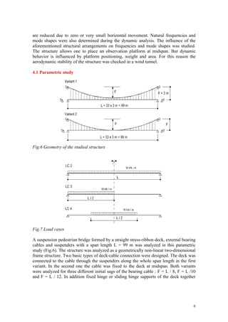 Stress ribbon bridges stiffened by arches or cables | PDF