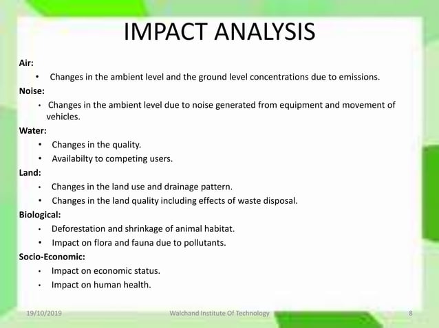 ENVIRONMENTAL IMPACT ASSESSMENT (EIA) . | PPTX | Environmental Services ...